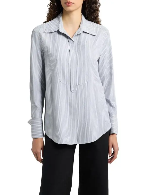 Kobi Halperin Tanner Striped Bib Front Shirt - Black/white