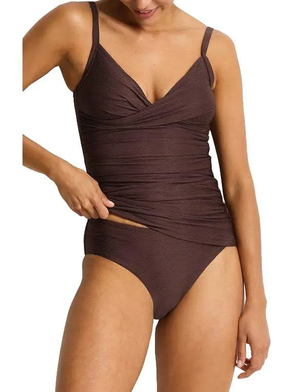 SEA LEVEL Zen Cross Front Tankini - Cocoa