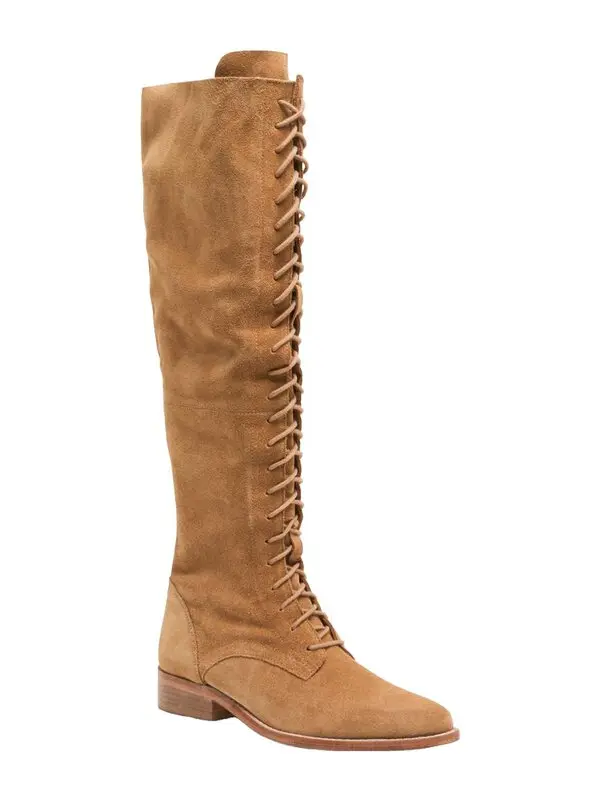Free People Davey Over The Knee Boot - Camel Suede