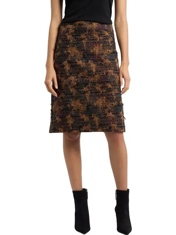 Kobi Halperin Olsen Tweed Midi Skirt - Brown Multi