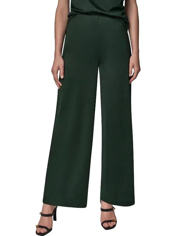Donna Karan New York Pull On Wide Leg Pants - Black Forest