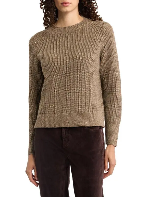 Kobi Halperin Kimberly Sequin Raglan Sleeve Sweater - Toffee