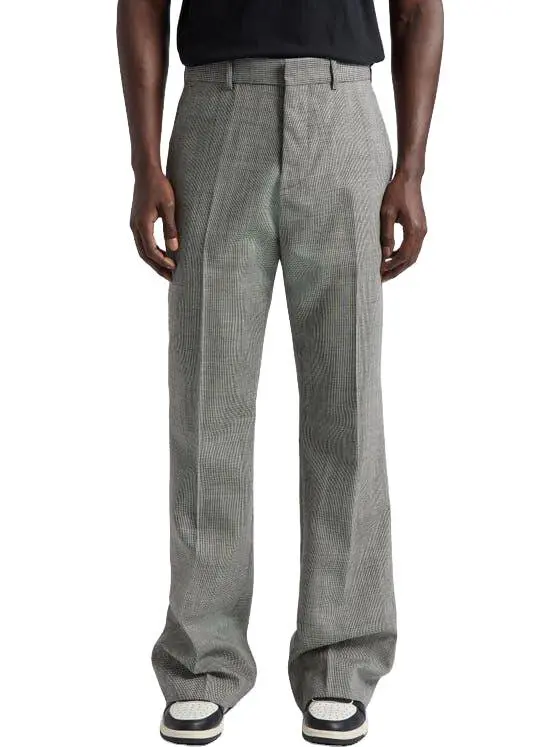 Amiri Houndstooth Wool Trousers - Black