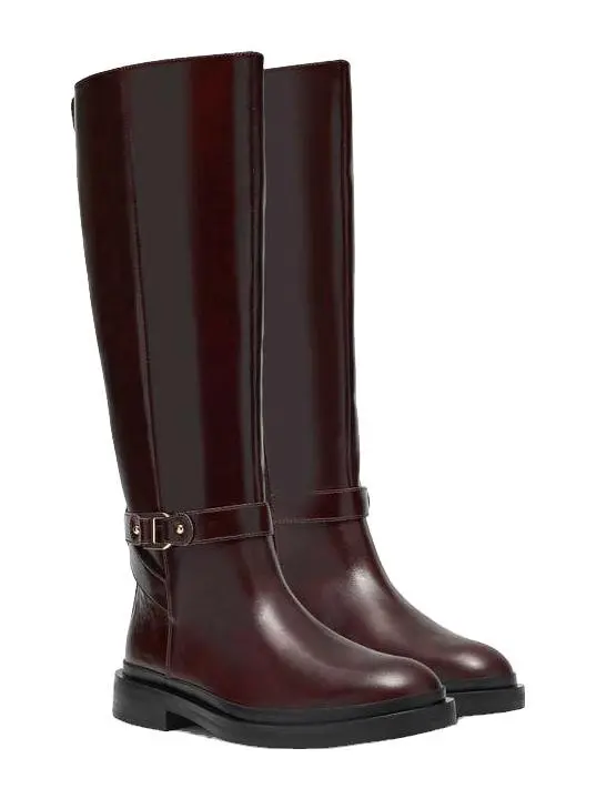 Clarks Previa Bit Knee High Leather Boot - Brown