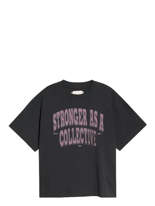 HONOR THE GIFT Stronger As A Collective Cotton Graphic T-shirt - Black