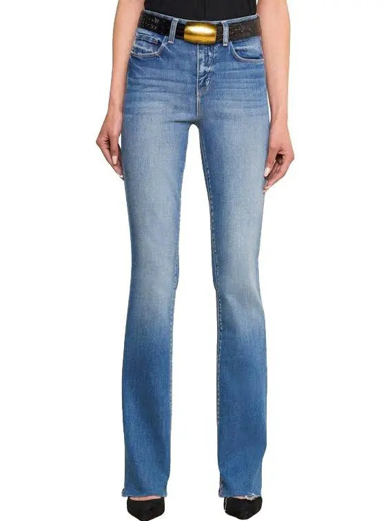 L'Agence Les Petites Ruth Raw Hem Straight Leg Jeans - Cambridge