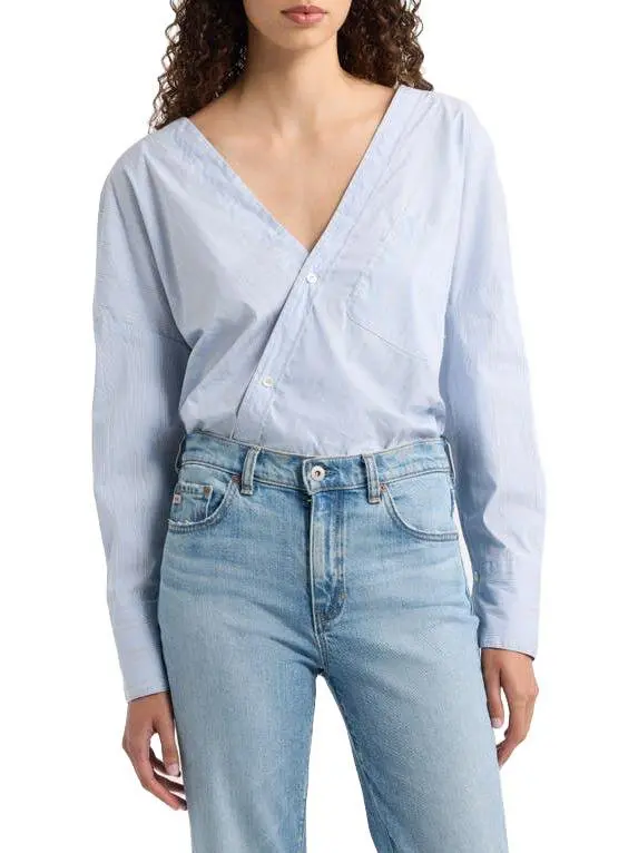 CISSA Metallic Stripe Cotton Top - Silver Lurex Stripe