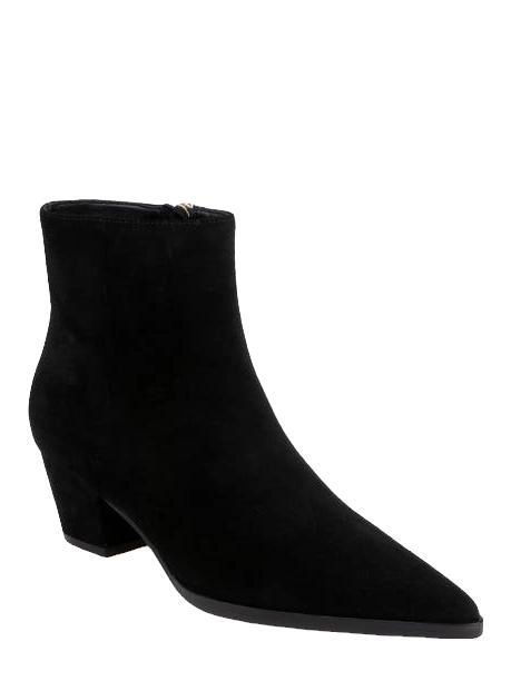 L'Agence Vesey Pointed Toe Bootie - Black Suede