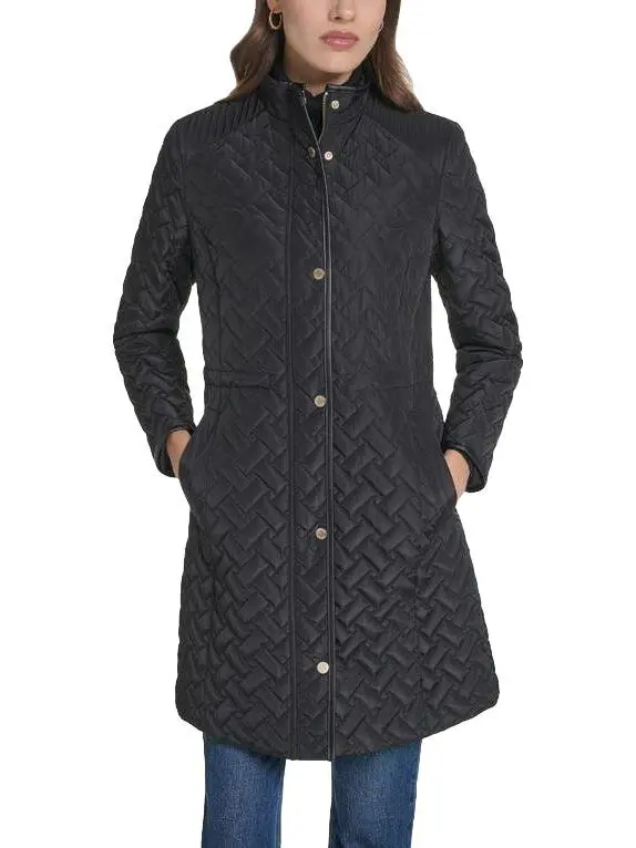 Cole Haan Signature Quilted Stand Collar Jacket - Black