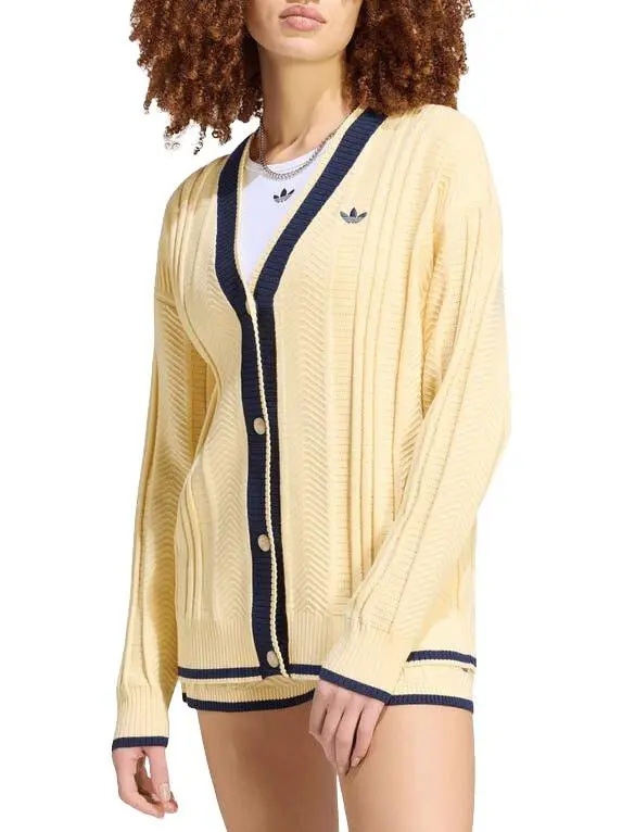 ADIDAS ORIGINALS V-neck Cardigan - Warm Vanilla