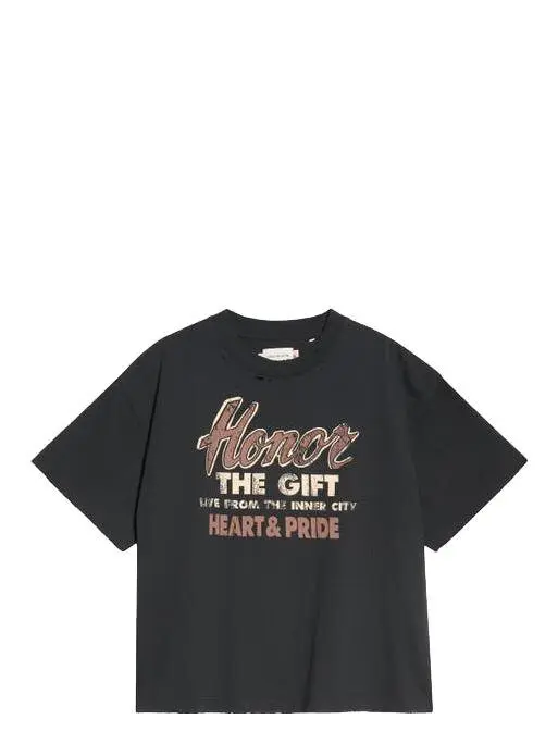 HONOR THE GIFT Heart & Pride Cotton Graphic T-shirt - Black