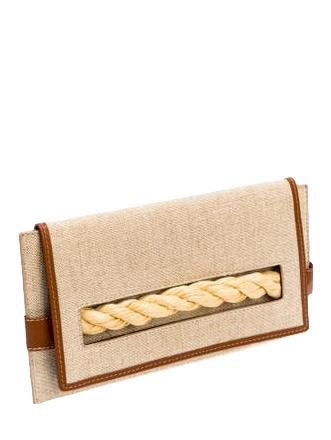 SERENA UZIYEL Thory & Camello Envelope Clutch - Natural