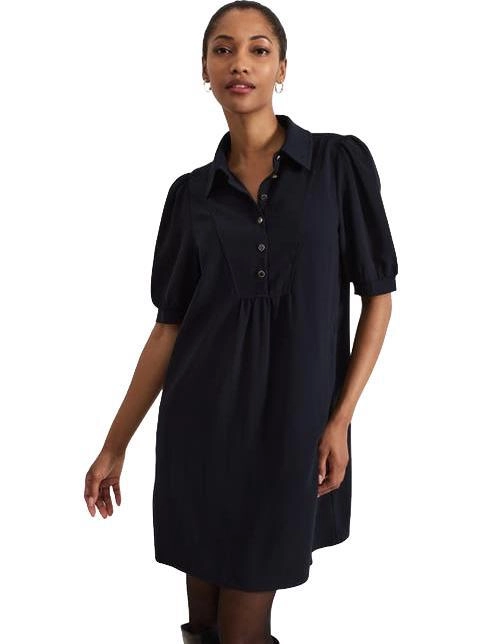 PHASE EIGHT Claudia Button Swing Mini Dress - Navy