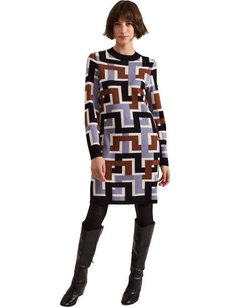 PHASE EIGHT Brianna Crew Neck Knitted Dress - Black