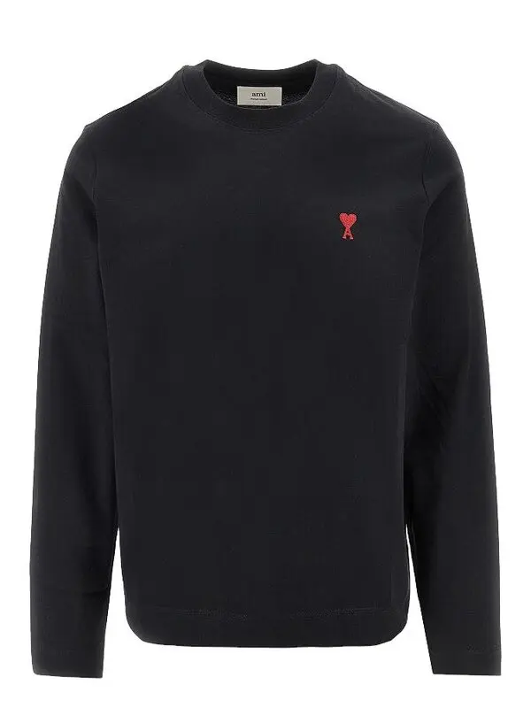AMI Paris De Coeur Long-sleeved T-shirt - Black