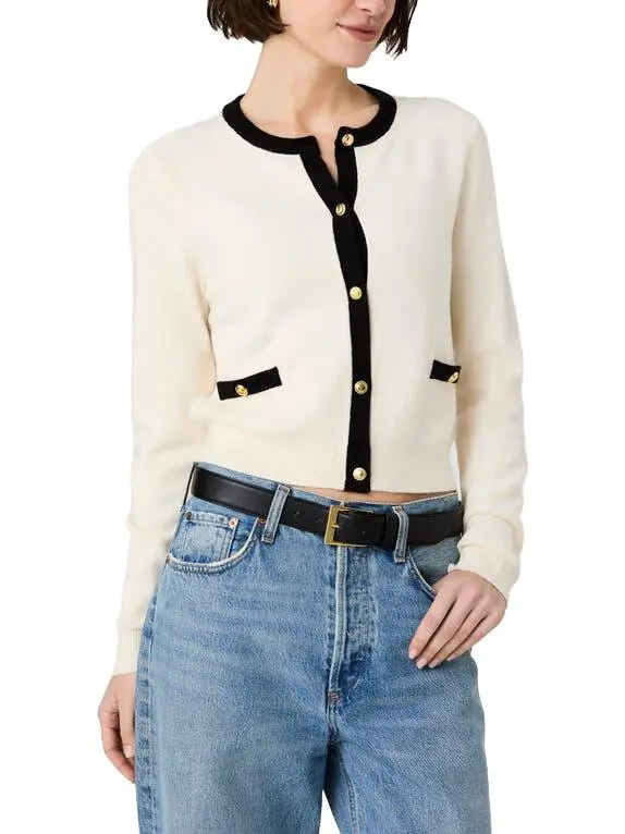 French Connection Babysoft Contrast Cardigan - Porcelain Multi