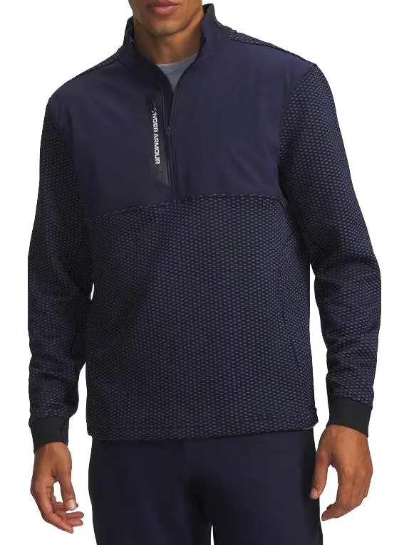 Under Armour Drive Pro Hybrid Half Zip Pullover - Midnight Navy/white
