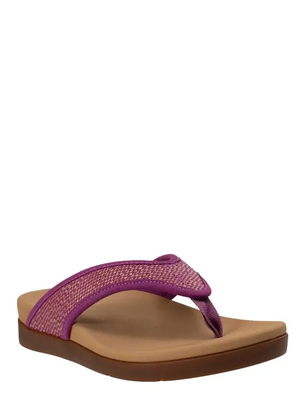 REVITALIGN Shoreline Raffia Flip Flop - Heather Rose