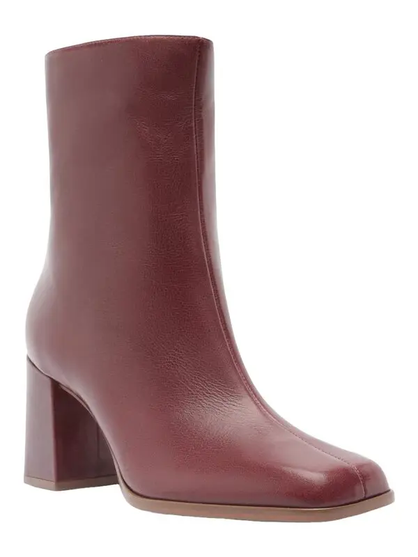 AREZZO Nancy Block Heel Bootie - Fresh Ruby