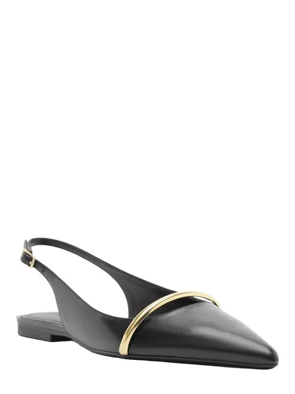 AREZZO Margaret Slingback Pointed Toe Flat - Black
