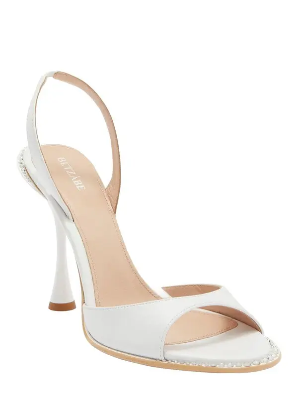 BETZÁBE Crystal Slingback Sandal - White Nappa
