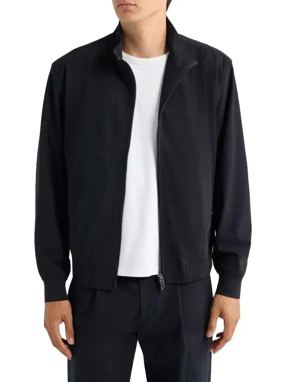 Theory Zip-up Bomber Jacket With Stand Collar - Black