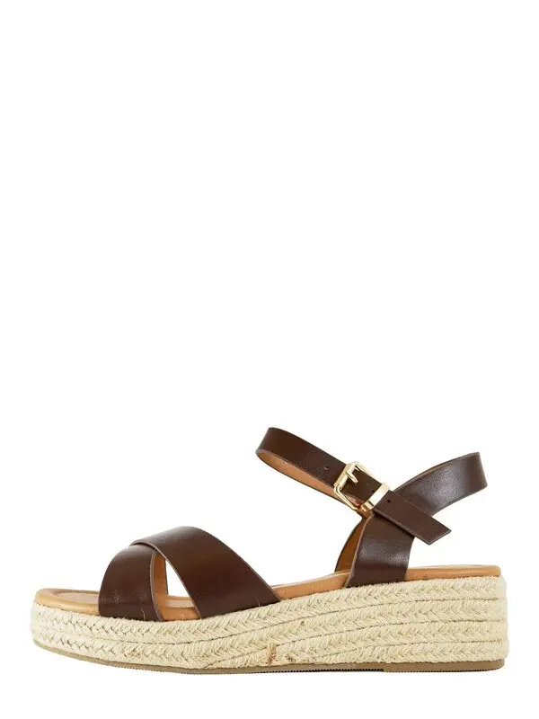 V.GAN LONDON Pekoe Espadrille Ankle Strap Sandals - Brown