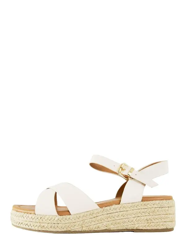 V.GAN LONDON Pekoe Espadrille Ankle Strap Sandals - Cream