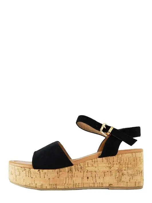 V.GAN LONDON V.gan Gotu Wedge Cork Sandals - Black