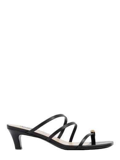 MI/MAI Lima Metal Detail Heeled Mule Sandals - Black