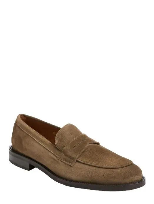 Allen Edmonds Como Suede Penny Loafer - Dark Olive