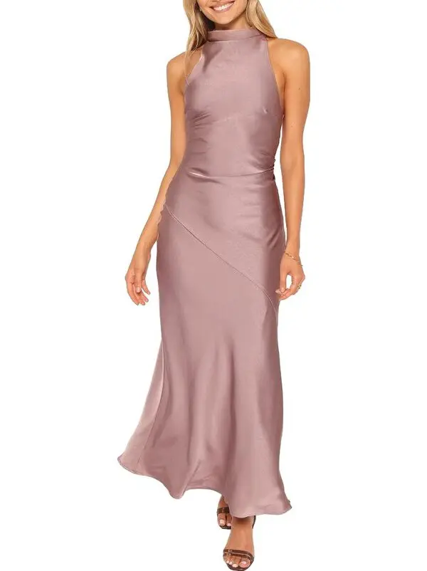 PETAL & PUP Posie Halter Maxi Dress - Purple