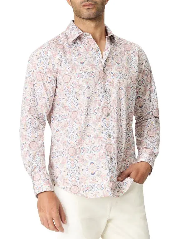 Robert Graham Fairview Stretch Cotton Button Up Shirt - Multi