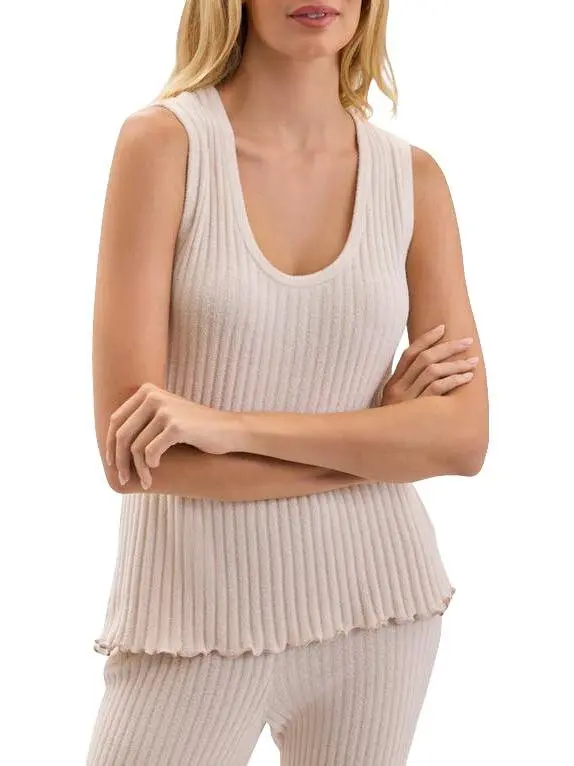 Barefoot Dreams Cozychic Ultra Lite Petal Edge Rib Tank - Sand Dune
