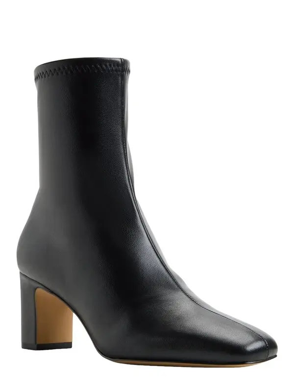 Aldo Kayia Faux Leather Ankle Bootie With Block Heel - Black