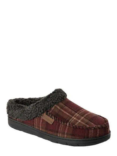 DEARFOAMS Microsuede Clog Slippers - Red Plaid
