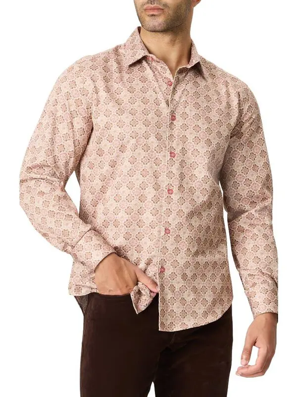 Robert Graham Freemont Long Sleeve Cotton Blend Shirt - Multi