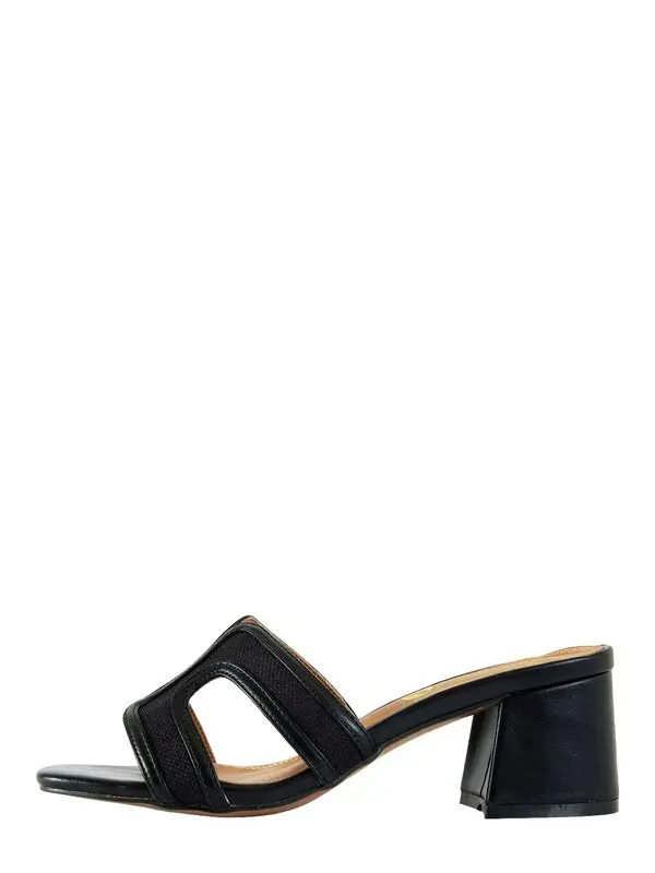 V.GAN LONDON Bok Slip On Heeled Sandals - Black