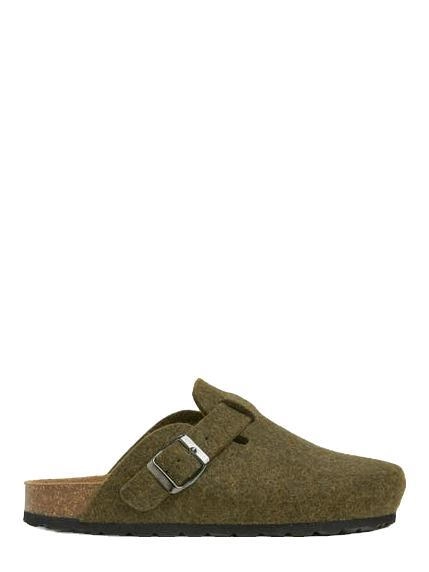 CELTIC & CO. Felt Flatform Clogs - Khaki