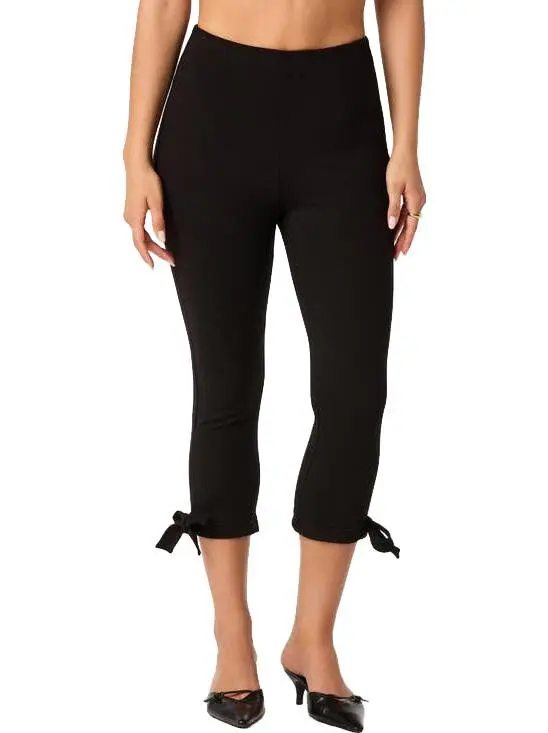 Astr The Label Eliza Tie Cuff Capri Pants - Black