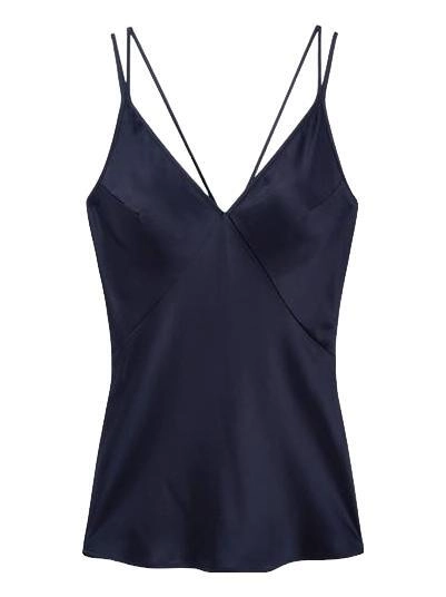 ANINE BING Blanca Satin Camisole - Navy
