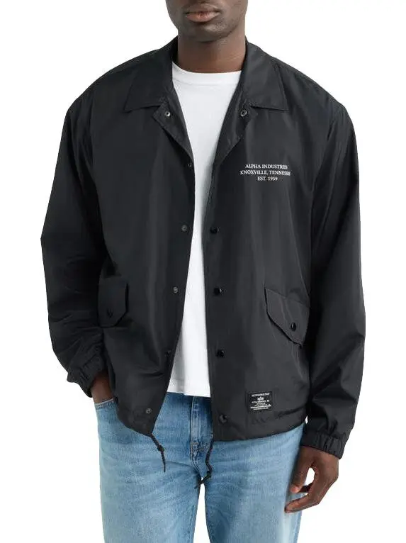 Alpha Industries Hamp Relaxed Fit Coaches Jacket - Black