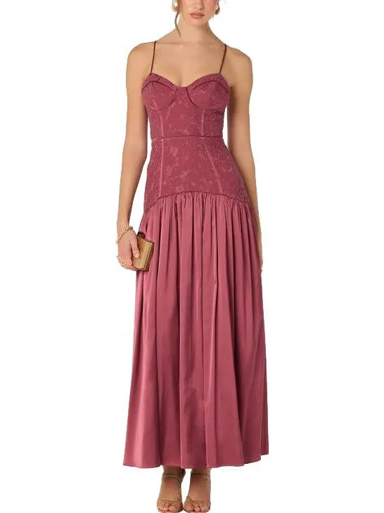 Astr The Label Kaylani Lace Bodice Maxi Dress - Mauve