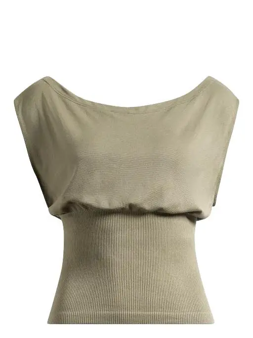 IETS FRANS Off The Shoulder Seamless Top - Khaki