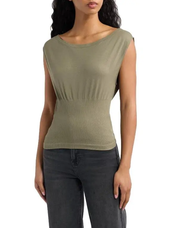 IETS FRANS Off The Shoulder Seamless Top - Khaki