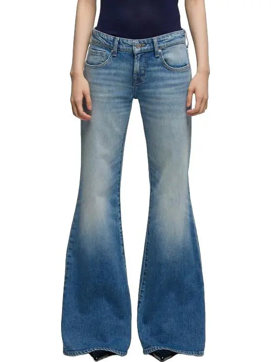 7 For All Mankind Low Flare Jeans - Blue Haze