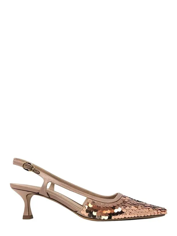 MADISON MAISON Sequence Snip Toe Slingback Heel - Gold