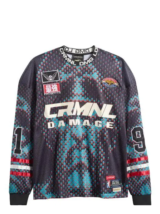 CRIMINAL DAMAGE M. Bison Mesh Football Jersey - Blue Multi