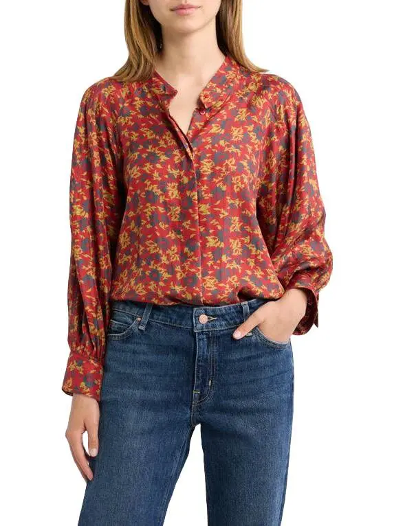 The Great. Ashland Silk Top - Guilded Poppy