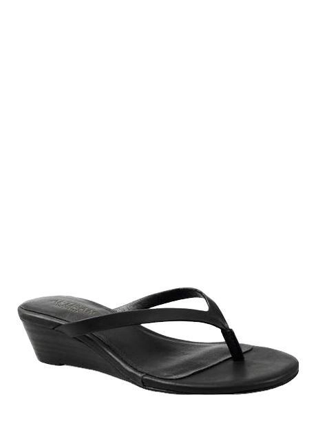 ZIGI Hacienda Leather Wedge Sandal - Black Leather